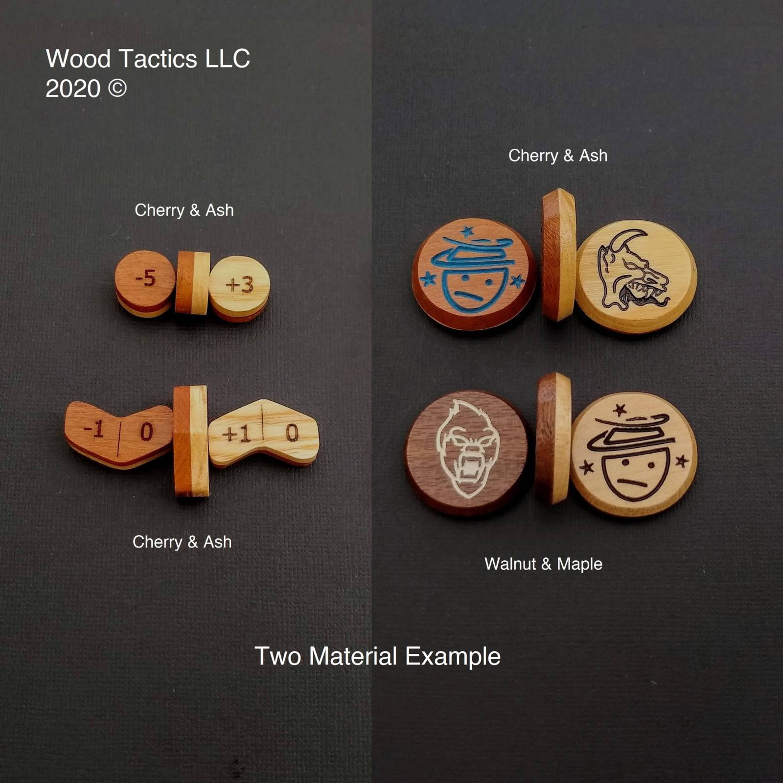 Custom Hardwood Tokens for games, events and promotions – Wood Tactics