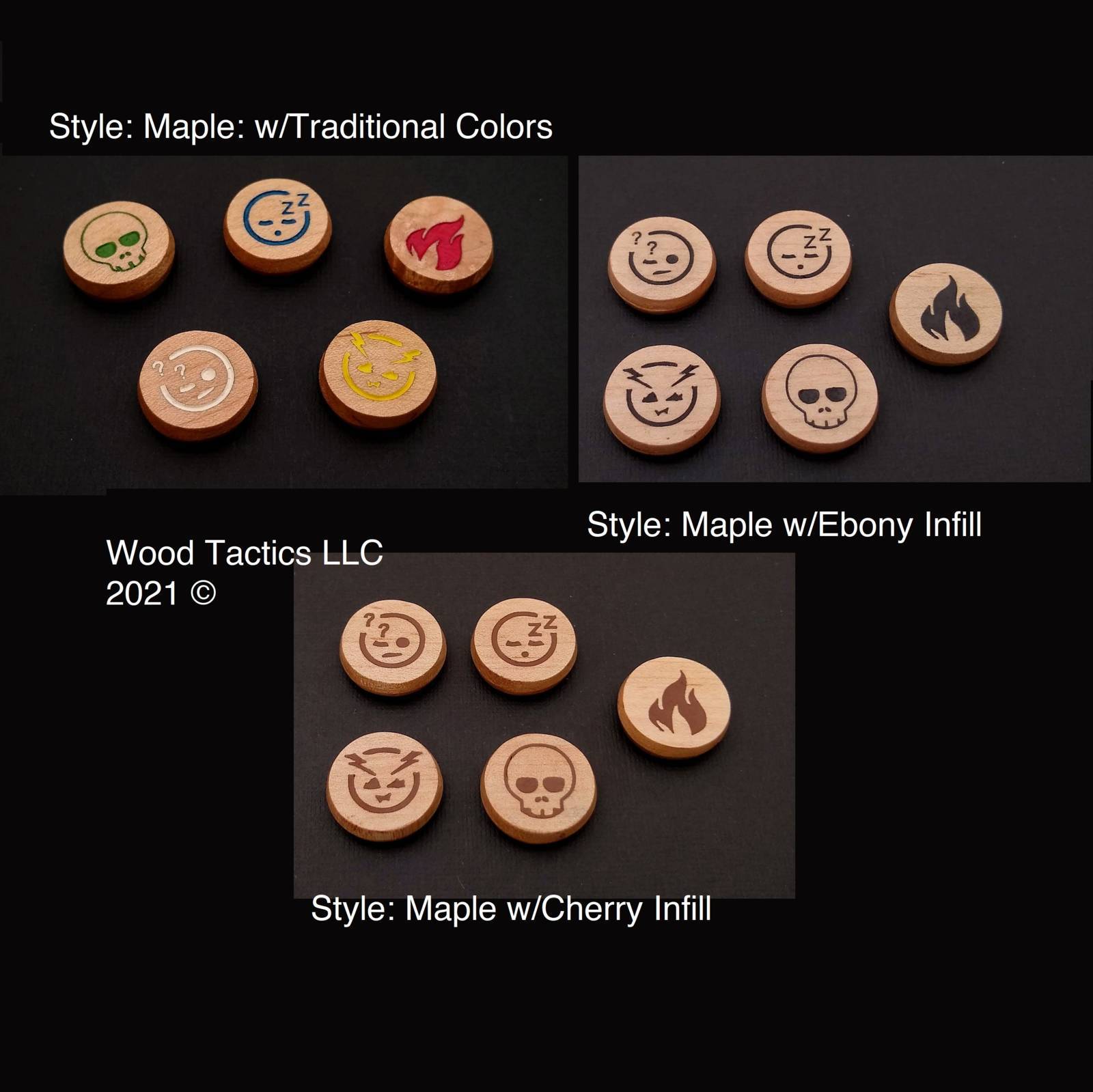 Custom Hardwood Tokens for games, events and promotions – Wood Tactics